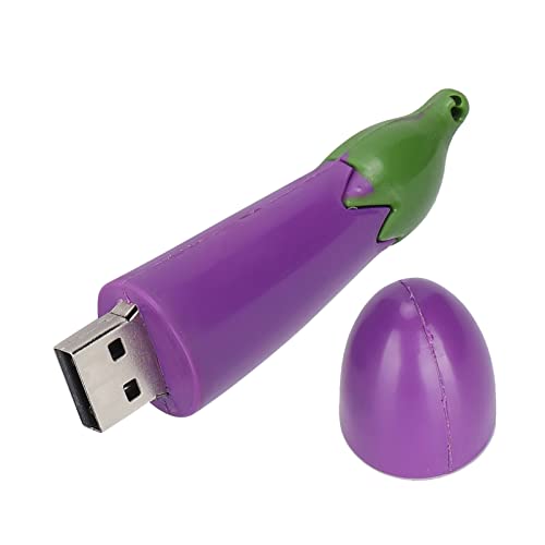 Cartoon Eggplant USB Flash Drive, USB2.0 Memory Thumb Stick U Disk for School Kids and Students Gift(32GB)