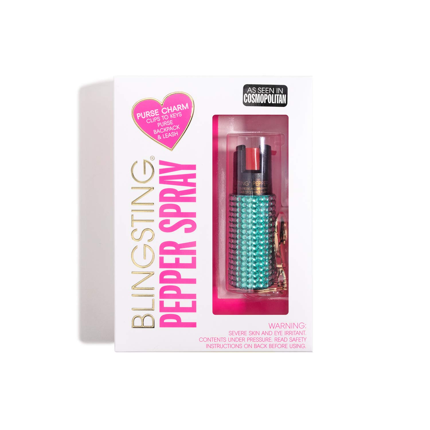BLINGSTING Pepper Spray Maximum OC Strength Self Defense Spray for Women, 12 ft Spray Range & UV Dye