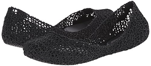 Melissa Women's Campana Papel Vii Ballet Flat, Black Glitter, 5 M US