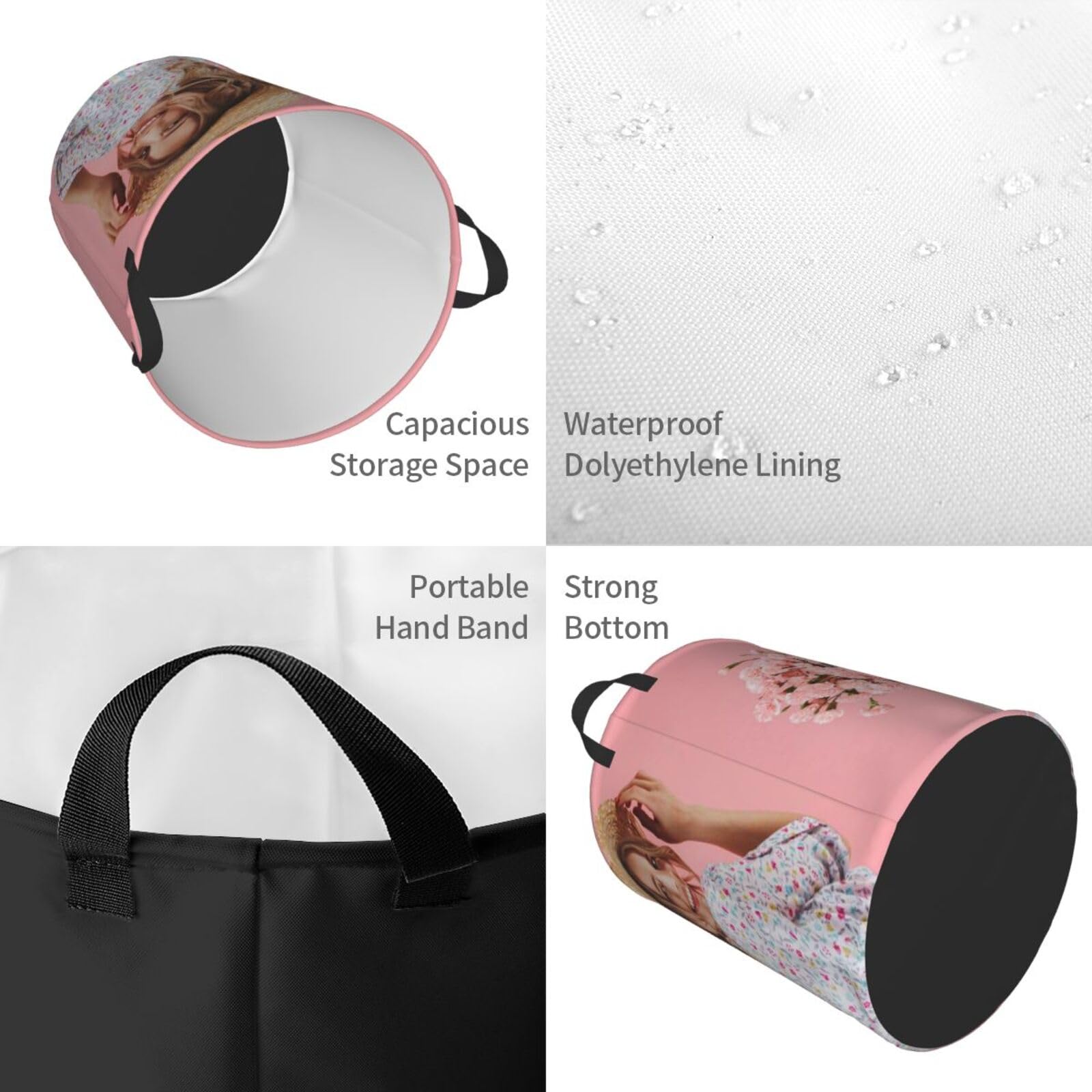 Custom Laundry Hamper For Kids Adults Personalized Dirty Clothes Large Storage Basket Collapsible Customized Waterproof Laundry Baskets With Handle For Bathroom Living Room Bedroom Home