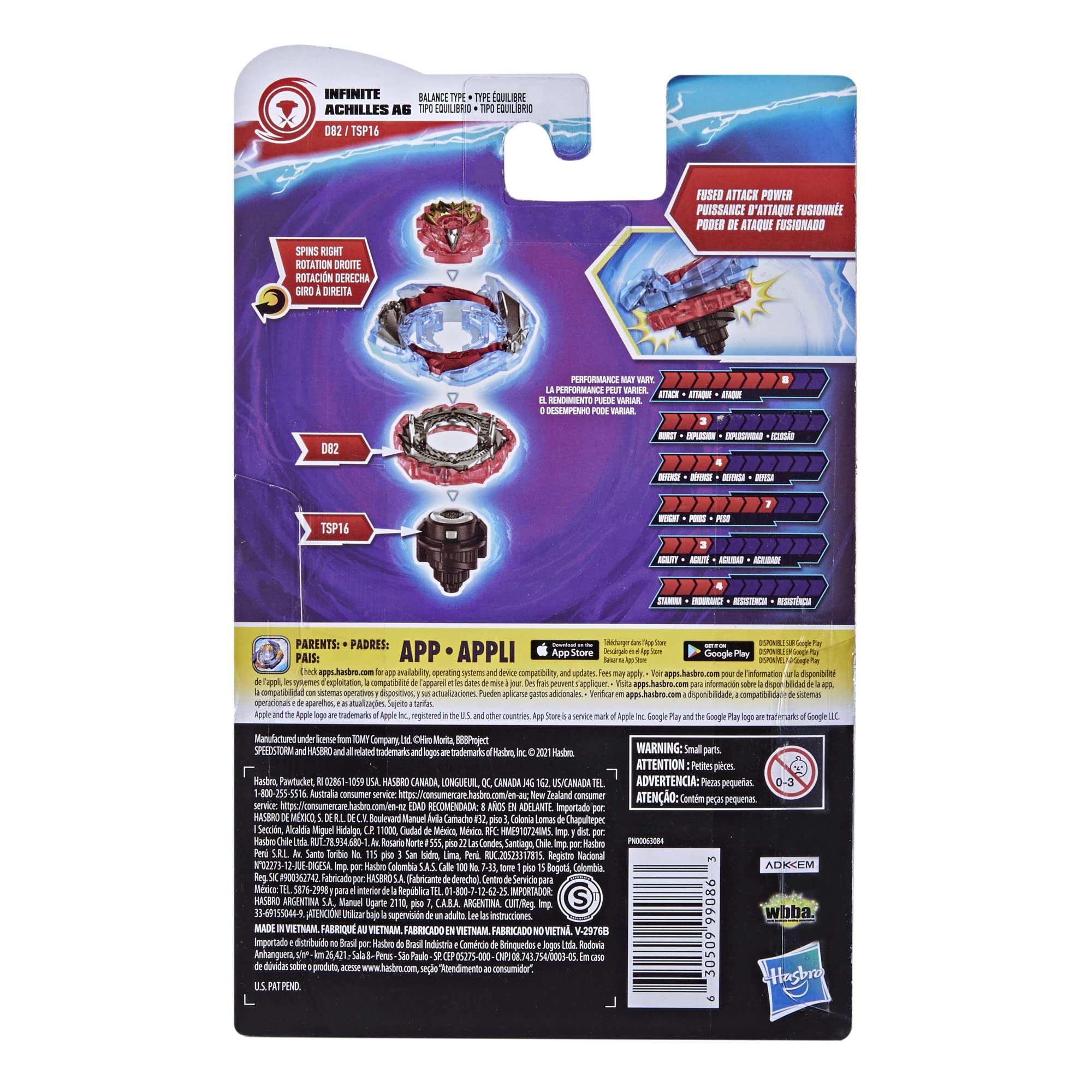 Beyblade Burst Surge Speedstorm Infinite Achilles A6 Spinning Top Starter Pack β Balance Type Battling Game Top with Launcher, Toy for Kids