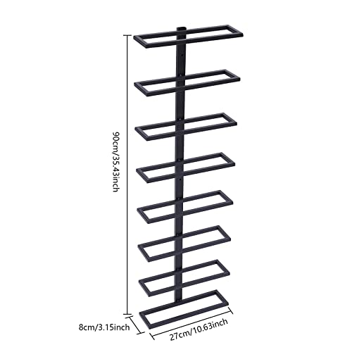 ETKEGHIP Wall Mount Wine Rack Organizer for 8 Bottles, Retro Wine Rack Home Decor Wine Storage Display Holder for Kitchen Pantry Dining Room Bar Wine Cellar