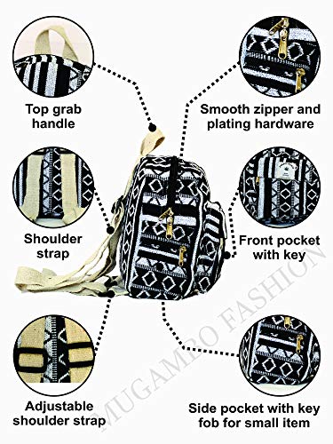 Generic Set Of Mini Backpack Pen case Coin Purse Hemp University Light Weight Backpack For Girl Black and White Small Small Backack