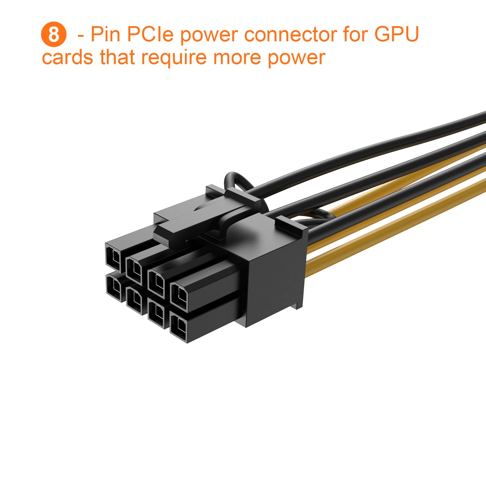 Pcie Cable for CableCreation, 6 Pin Pcie Adapter to 8 Pin Pcie Cable, 2-Pack 6-pin to 8-pin PCIe Express Power Adapter Cable, 4 Inches / 10CM