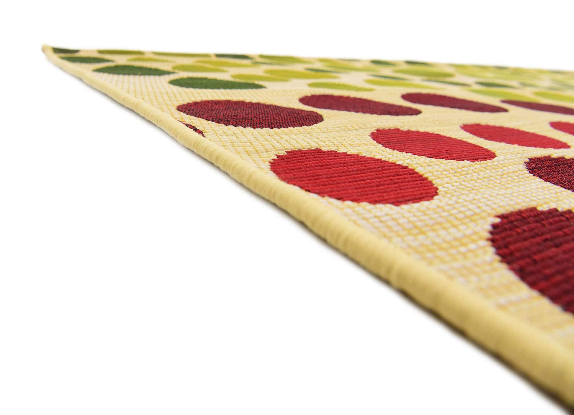 Unique Loom Outdoor Modern Collection Area Rug - Spark (10' x 12' 2" Rectangle, Beige/ Burgundy)