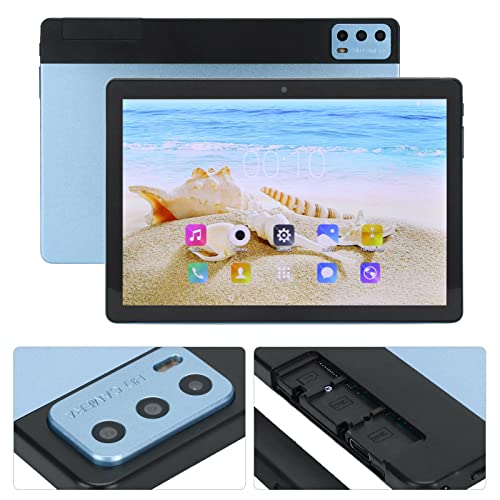 Cosiki Office Tablet, 3 Card Slots 10 Inch IPS Display HD Tablet for Business (Blue)