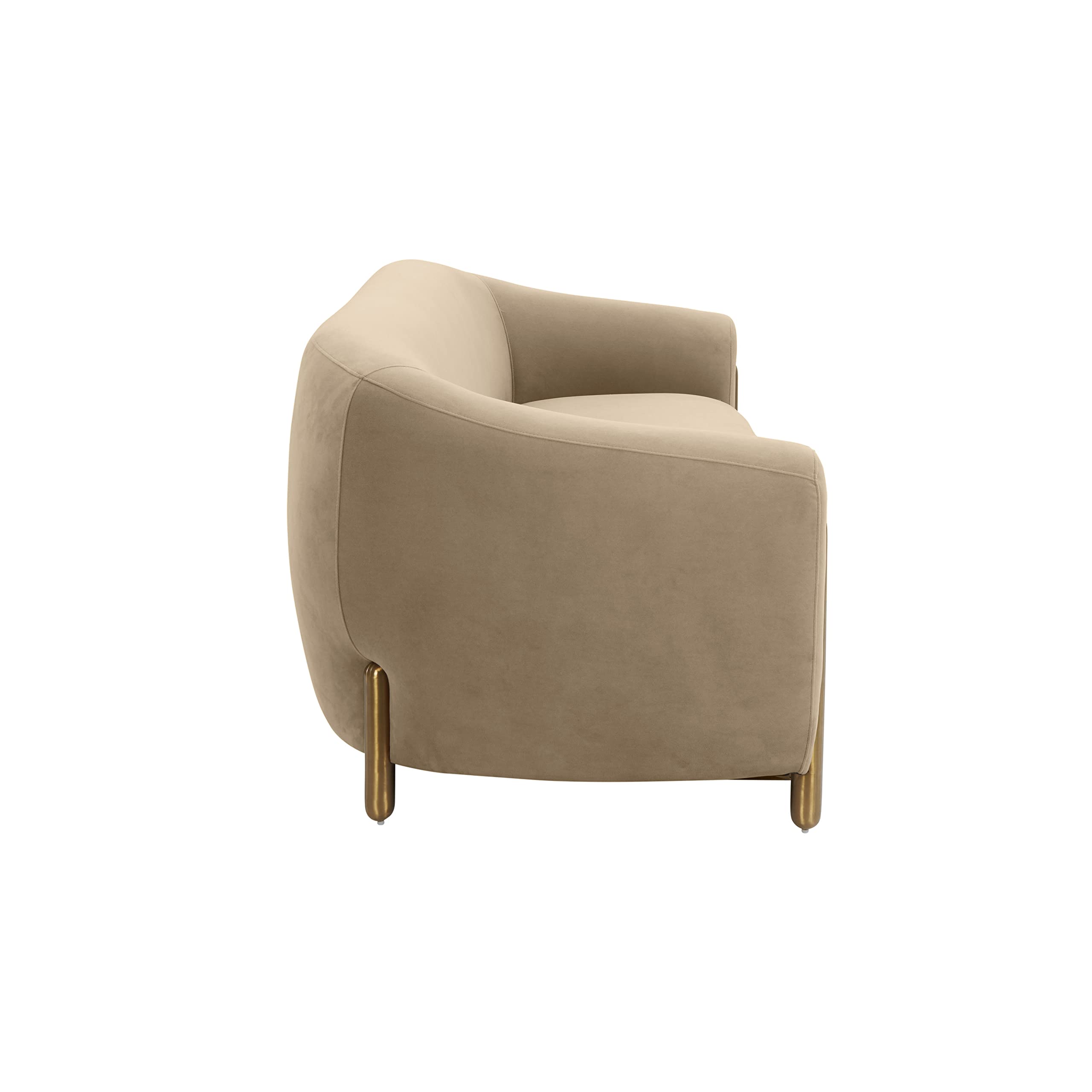 Tov Furniture Lina Cafe Au Lait Brown Velvet Sofa by Inspire Me! Home Décor