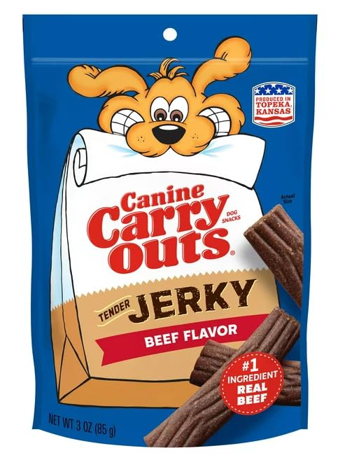 Generic Canine Carry Outs Jerky Beef Flavor Net WT 4.5 OZ (128 g)