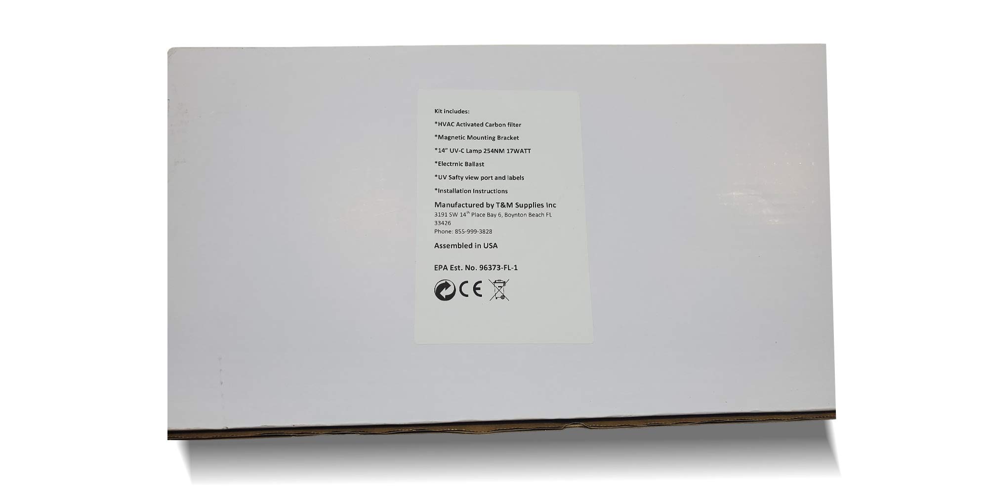 Pure UV Whole House PCO UV-C Light system with Activated Carbon filter with magnet for HVAC Ac air conditioning coil. 16.75" long