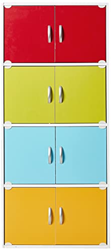 Hodedah Bookcase, 4 Shelf, Rainbow