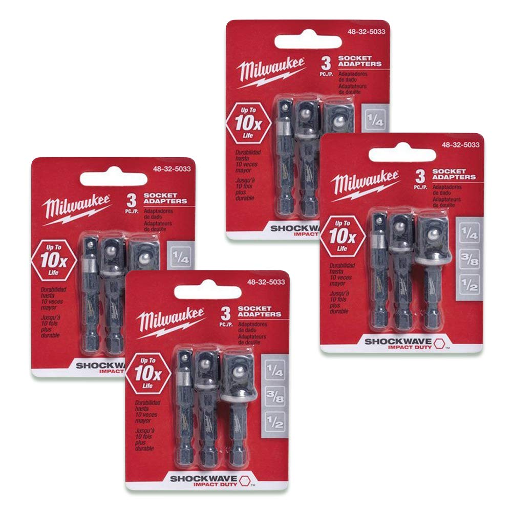 MILWAUKEE ELEC TOOL 48-32-5033 3 Piece 1/4" He x Adapter Set (4)