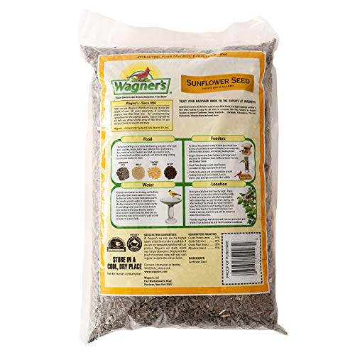 Wagner's 52023 Black Oil Sunflower Seed Wild Bird Food, 5-Pound Bag