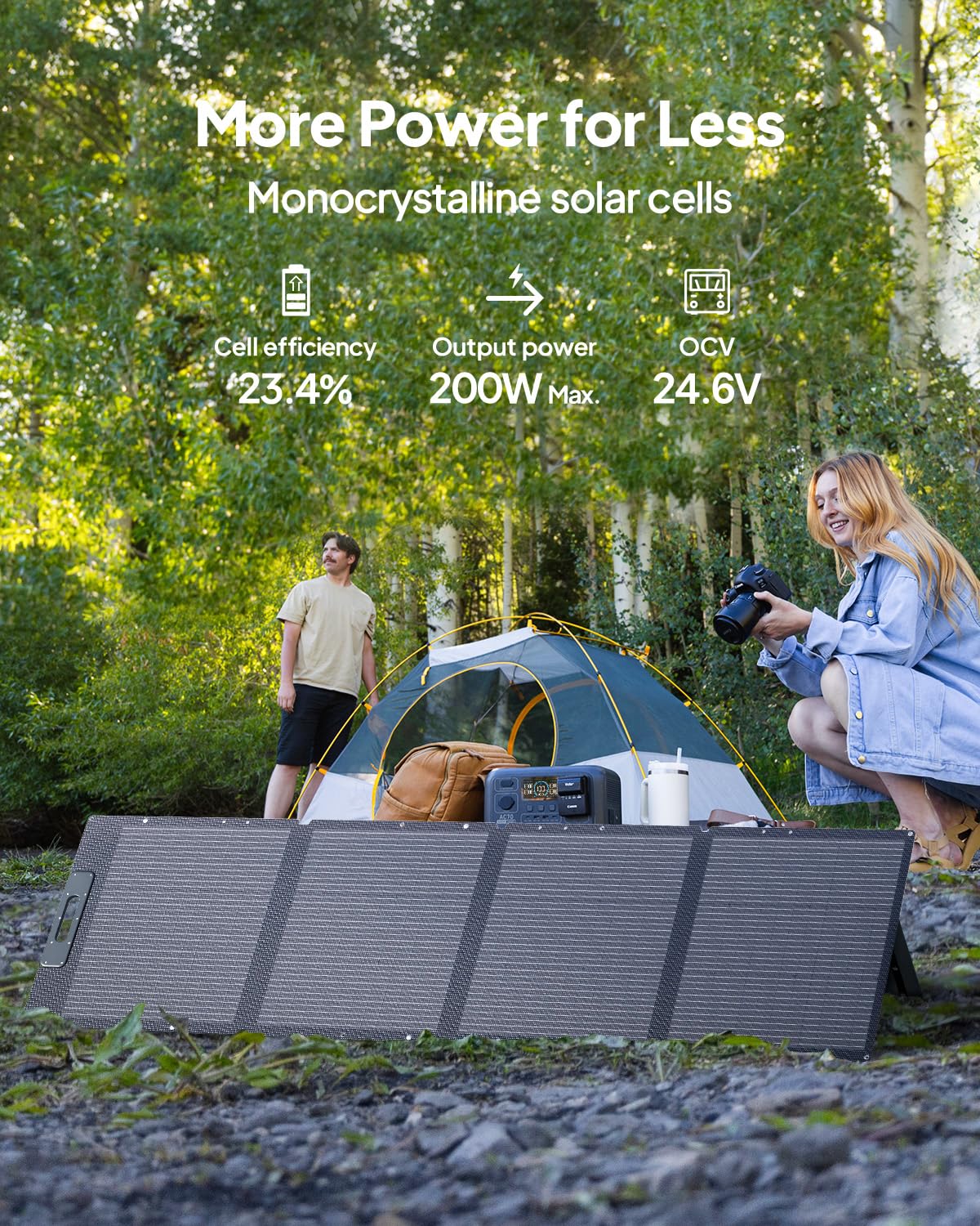 BLUETTI Solar Generator EB70S with PV200 Solar Panel Included, 716Wh Portable Power Station w/ 4 120V/800W AC Outlets, LiFePO4 Battery Pack for Outdoor Camping, Road Trip, Emergency