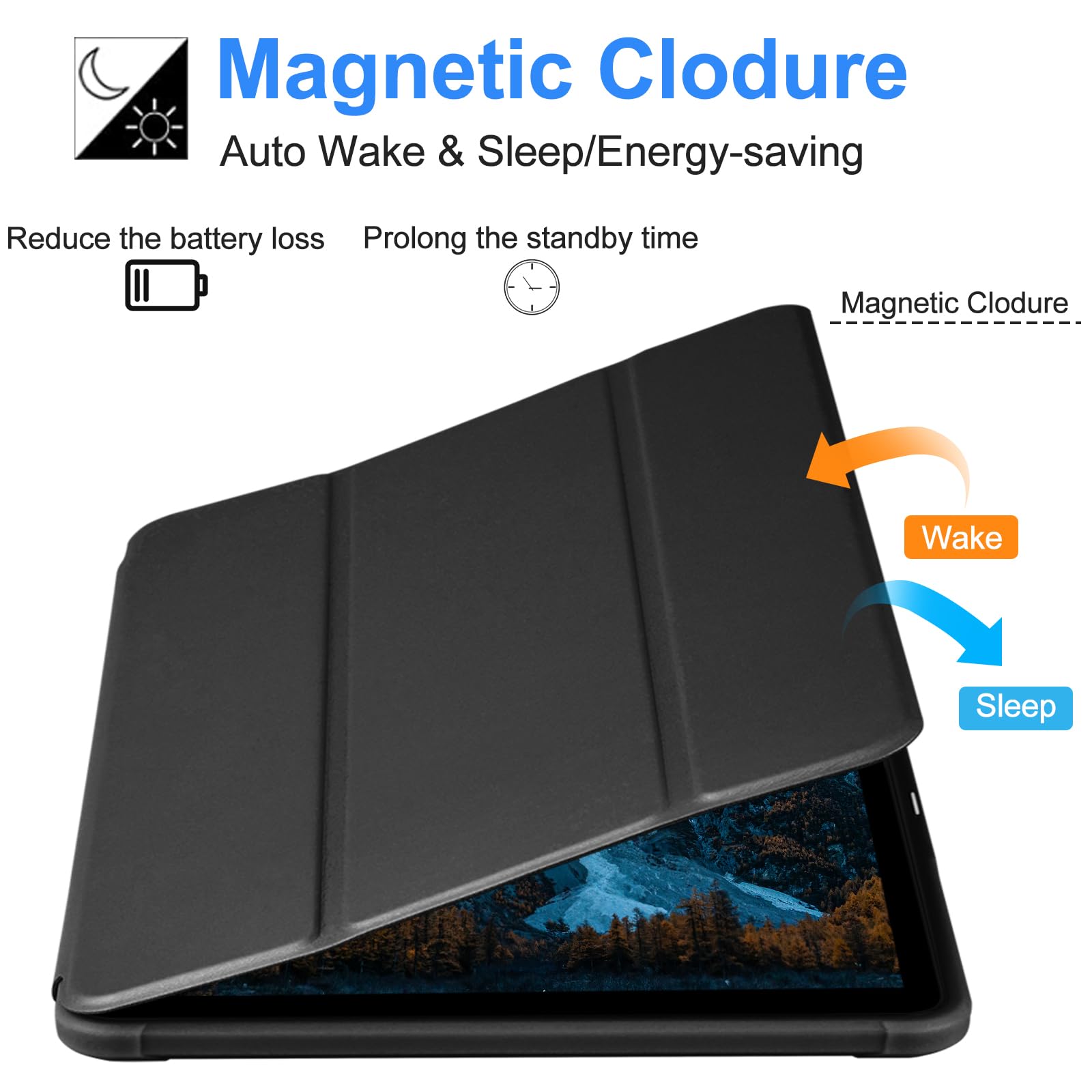 Case for Amazon Kindle Fire HD 10 Tablet & Fire HD 10 Plus (11th Generation, 2021 Release) 10.1" - PU Leather Slim Folding Stand Cover Folio Protective Case with Auto Wake/Sleep, Green