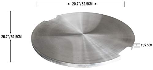 Elementi Stainless Steel Outdoor Metropolis Pit Table Round 21 x 21 x 1 inches Grill Fire Ring Lid Firepit Accessory Cover