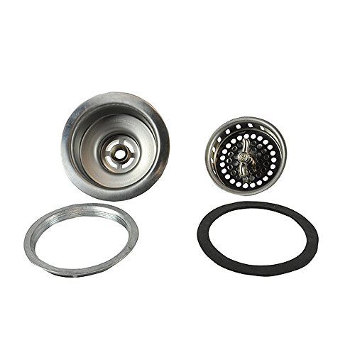 DANCO Twist Tight Kitchen Sink Strainer Assembly, 3-1/2 inch, Stainless Steel, 1-Pack (81077)