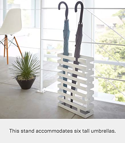 Yamazaki Home Storage for Umbrellas & Walking Canes | Steel | Umbrella Stand, One Size, White
