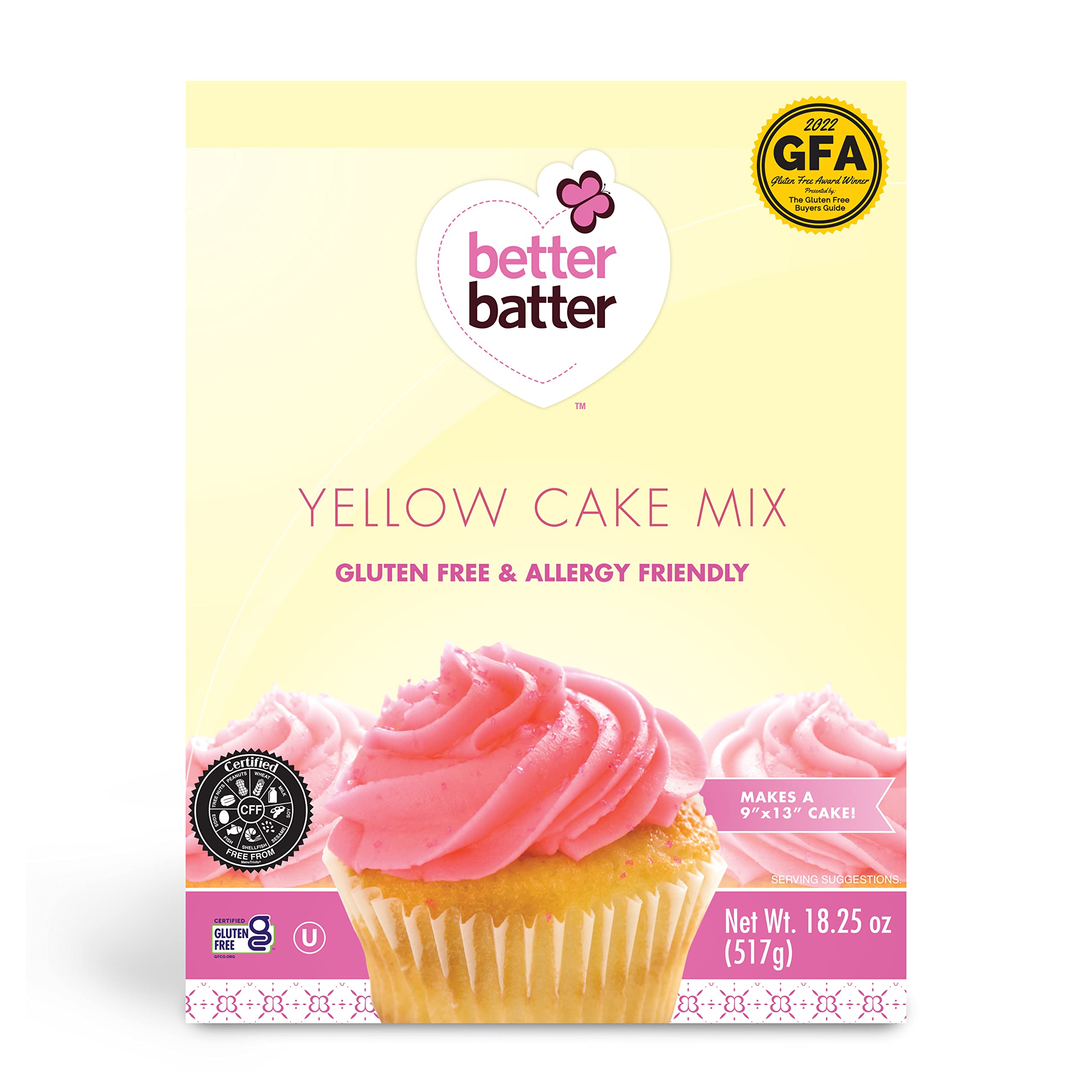Better Batter Cake Mix Gluten Free Yellow -- 18.25 oz by Better Batter