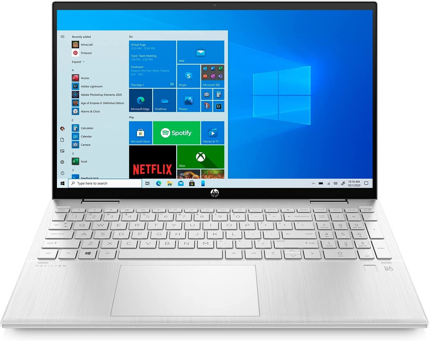 HP Pavilion x360 15-er0125od Convertible Laptop, 15.6" Touch Screen, Intel� Core� i5, 8GB Memory, 256GB Solid State Drive, Wi-Fi 6, Windows� 10, 33K70UA#ABA