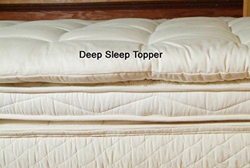 Holy Lamb Organics Quilted Wool Deep Sleep Mattress Topper - FULL
