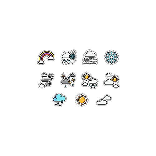 Die Cut Weather Icon Planning Stickers, 2 Sheets, 224 Total Stickers, 0.5" wide, Multicolor, Personal Planners and Journals