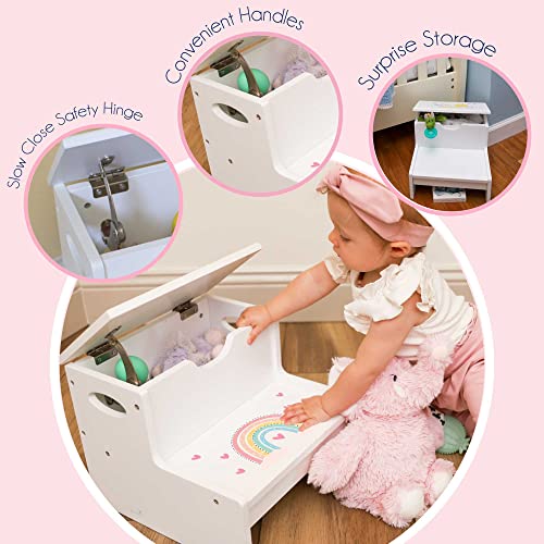 Personalized Safari Animals White Storage Step Stool