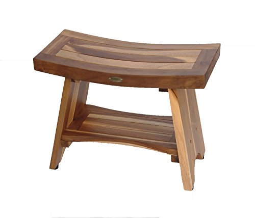 EcoDecors 24 inch Teak Shower Bench - Teak Bench for Shower - Teak Bench - Shower Teak Bench - Teak Wood Shower Bench - Teak Shower Stool - Teak Bench Shower - Teak Shower Bench for Inside Shower