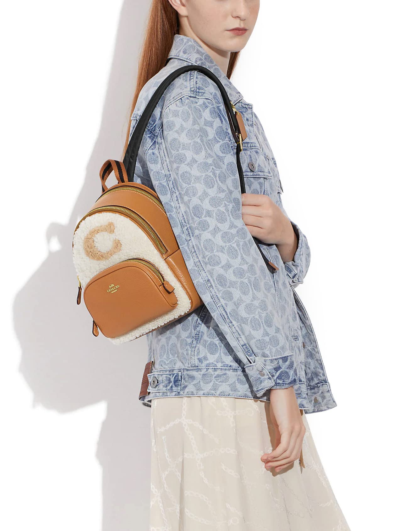 COACH Coach Mini Court Backpack, Natural/Shearling