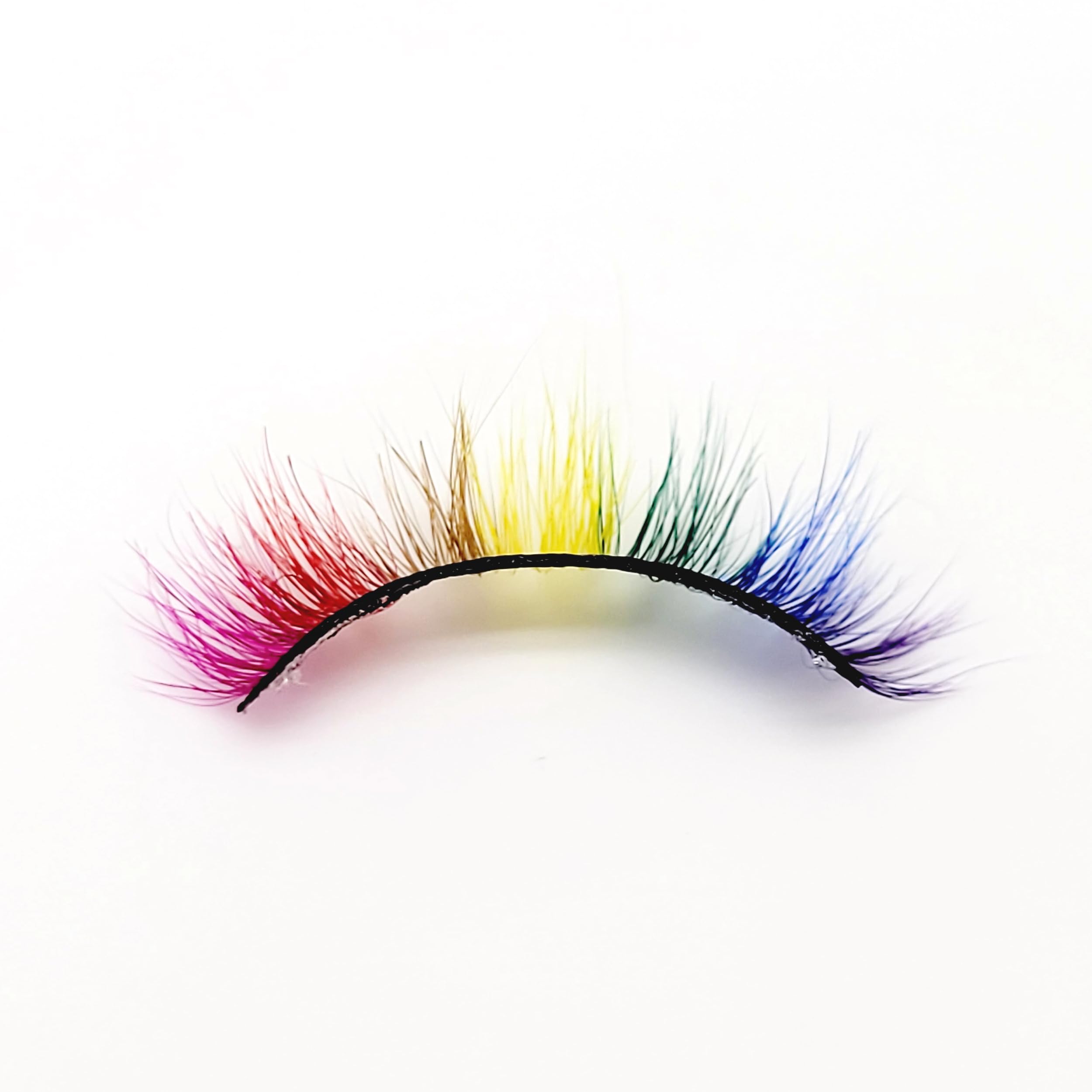MISSLADY 25mm Colored Lashes 30 Color/Style Options 3D Real Mink Strip Eyelashes Green and White Mink Lashes (M3D-425, 25mm, 1 Pair, Gift Box)