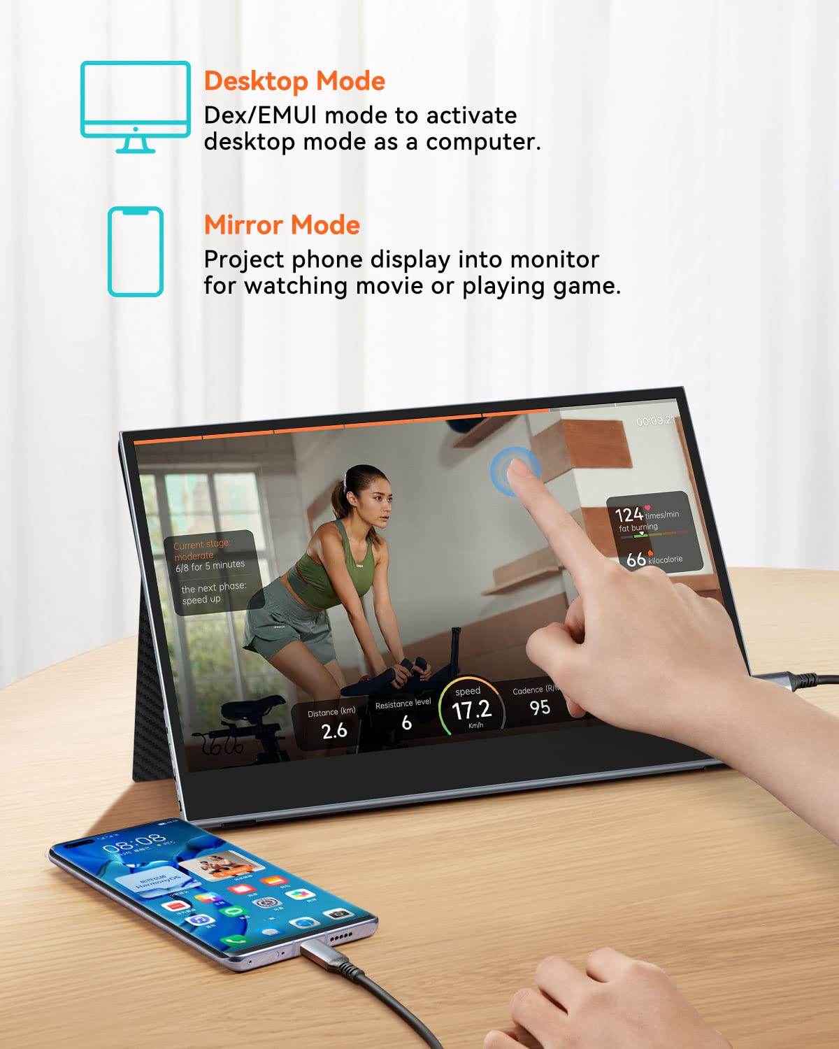 CASKING 2 Portable Monitors Touchscreen at Once. C15T1 Designed to be Tablet-Like While C15T2 can be vesa Mounted.