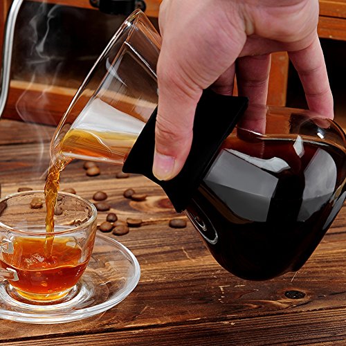 Yosoo Coffee Maker Pot, Manual Hand Drip Coffee Maker Glass Pot with Stainless Steel Filter, 400ml