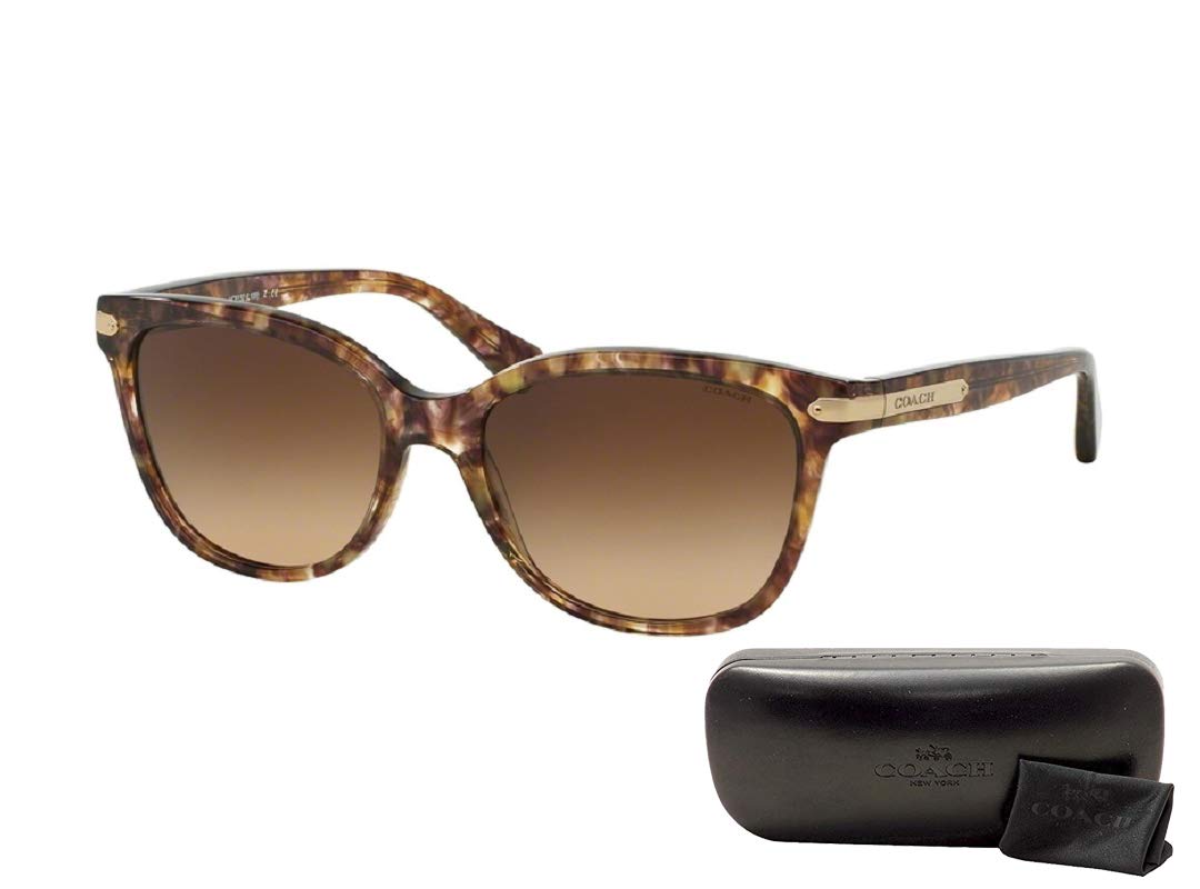 Coach HC8132 55488H 57MM Purple Tortoise/Burgundy Gradient Cat Eye Sunglasses for Women + BUNDLE With Designer iWear Eyewear Kit