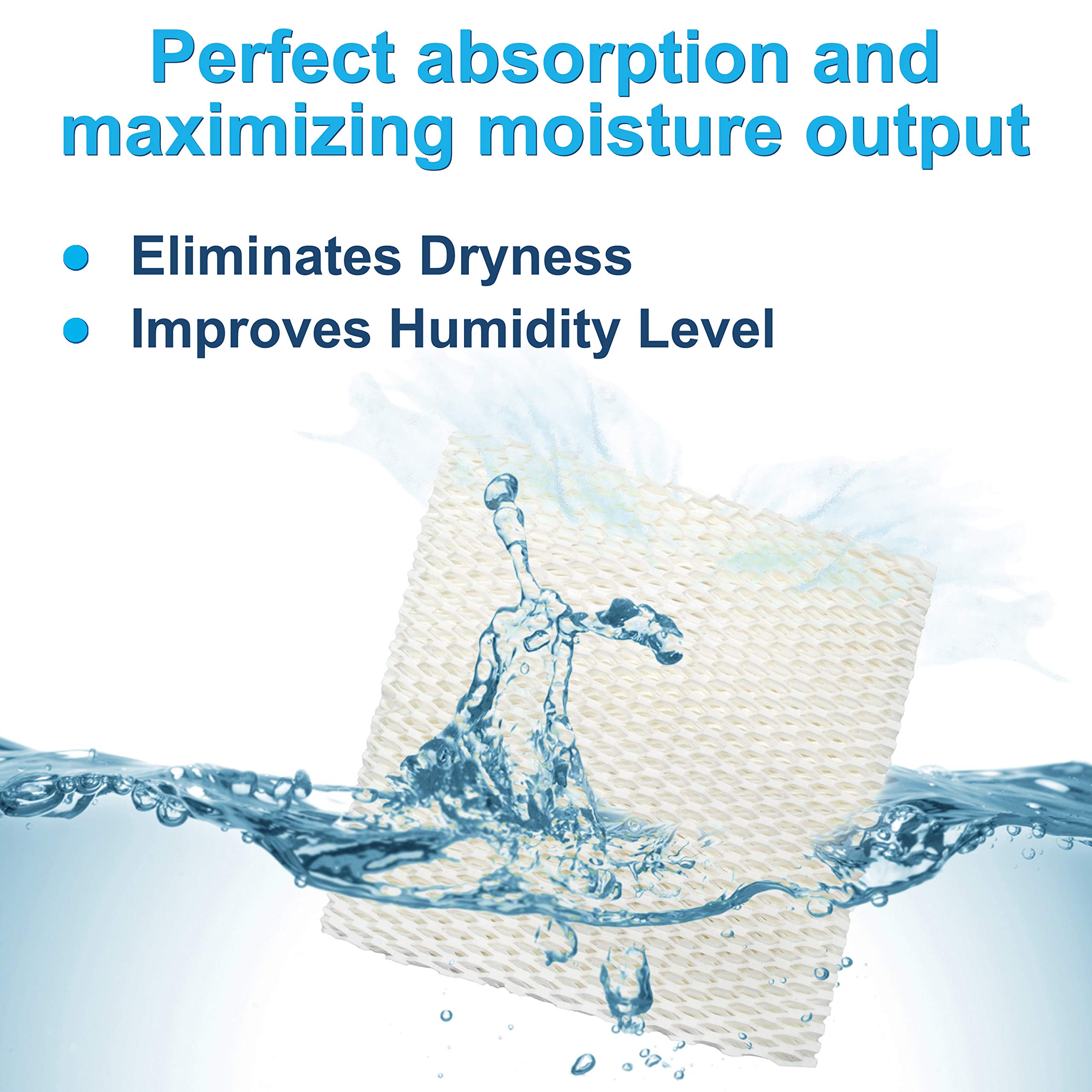HQRP 4-Pack Humidifier Wick Filter Compatible with ProCare PCCM-832N PCCM-840 Cool Mist Humidifier, WF813 AC813 PCWF813 PCWF813-24 Replacement