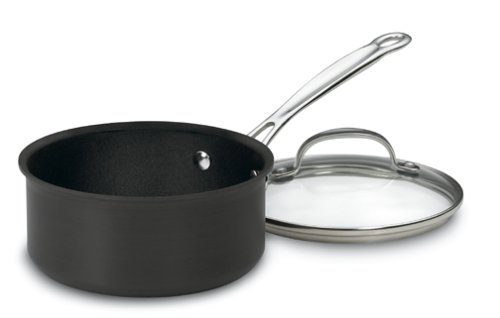 Cuisinart 644-24 Chef's Classic 6-Quart Nonstick-Hard-Anodized, Stockpot w/Cover & 619-18 Nonstick-Hard-Anodized, 2-Quart, Saucepan w/Cover