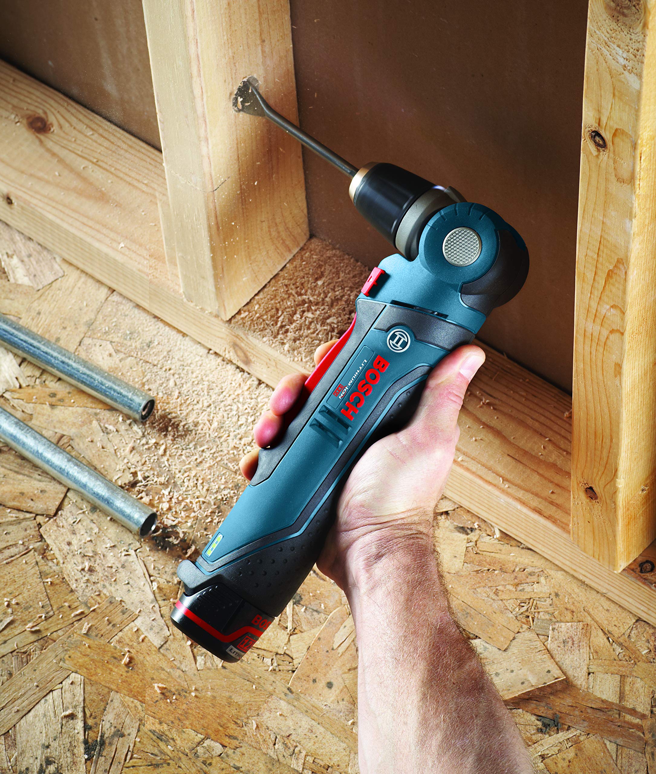 BOSCH PS11BN 12-Volt Max Lithium-Ion 3/8-Inch Right Angle Drill/Driver with L-BOXX Exact-Fit Tool Insert Tray , Blue