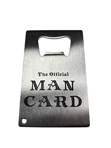 Elite Outdoors (MAN CARD) Stainless Steel Wallet Credit Card Sized Bottle Opener/Keychain. Custom, Convenient Card Size fits in ANY WALLET.