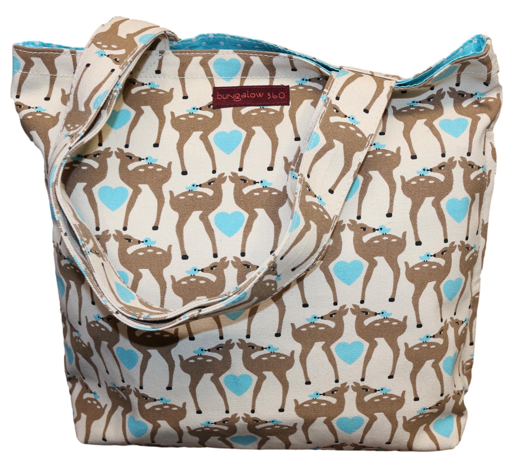 bungalow 360 Reversible Canvas Tote Bag (Jellyfish)