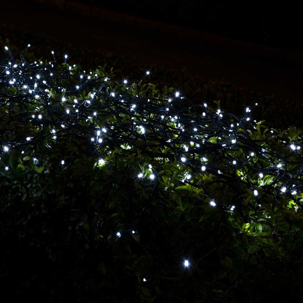 Qedertek Solar String Lights, 72ft 200 LED Fairy Lights, 8 Modes Ambiance Lighting for Outdoor, Patio, Lawn, Landscape, Garden, Home, Wedding (2 Pack, Cool White)