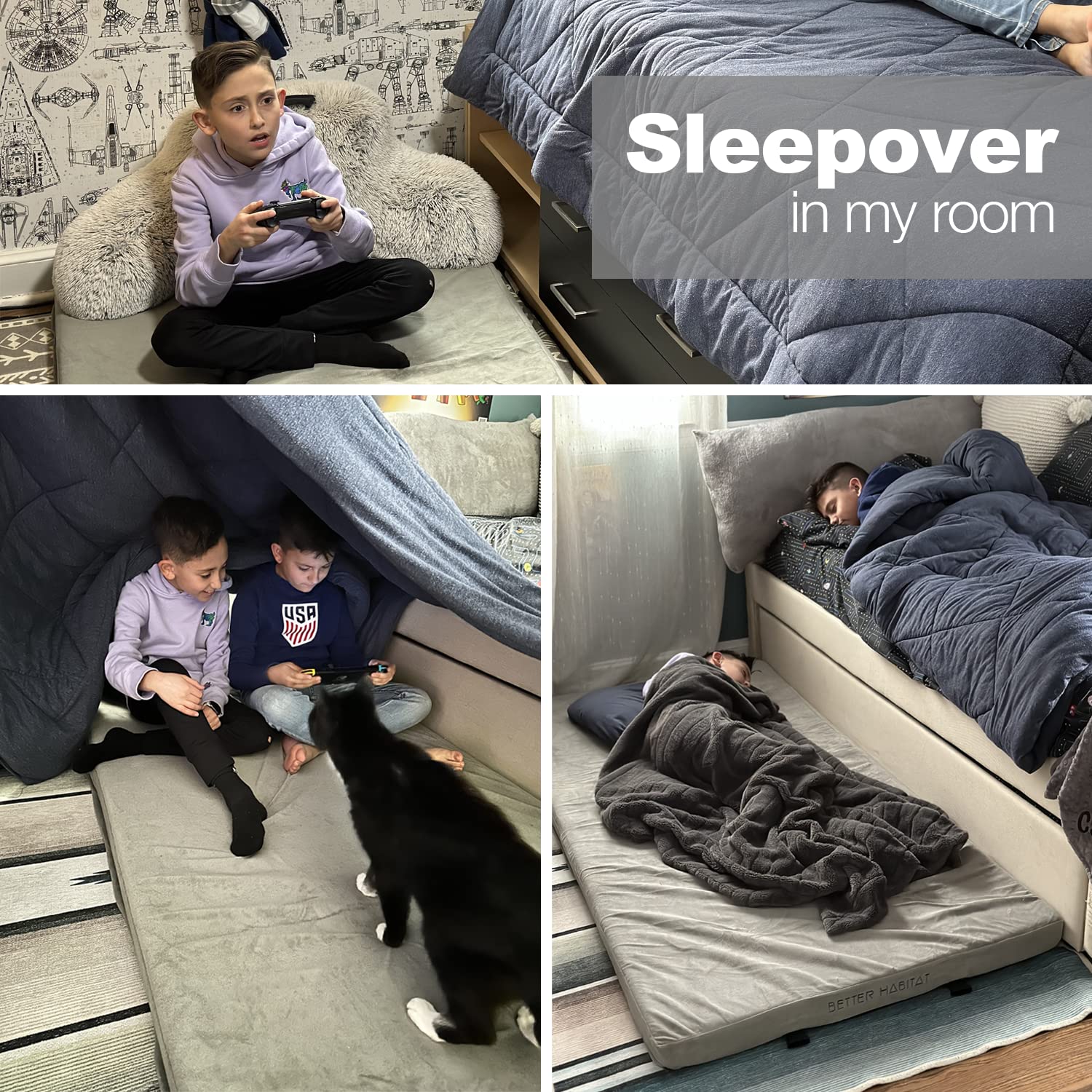 Better Habitat SleepReady Portable Floor Bed | 3 inch 100% CertiPUR-US Memory Foam | Twin, Single | Sleeping Pad, Camping Mattress | Roll Out, Foldable, Waterproof Cover, Travel Bag | 1 yr Warranty…