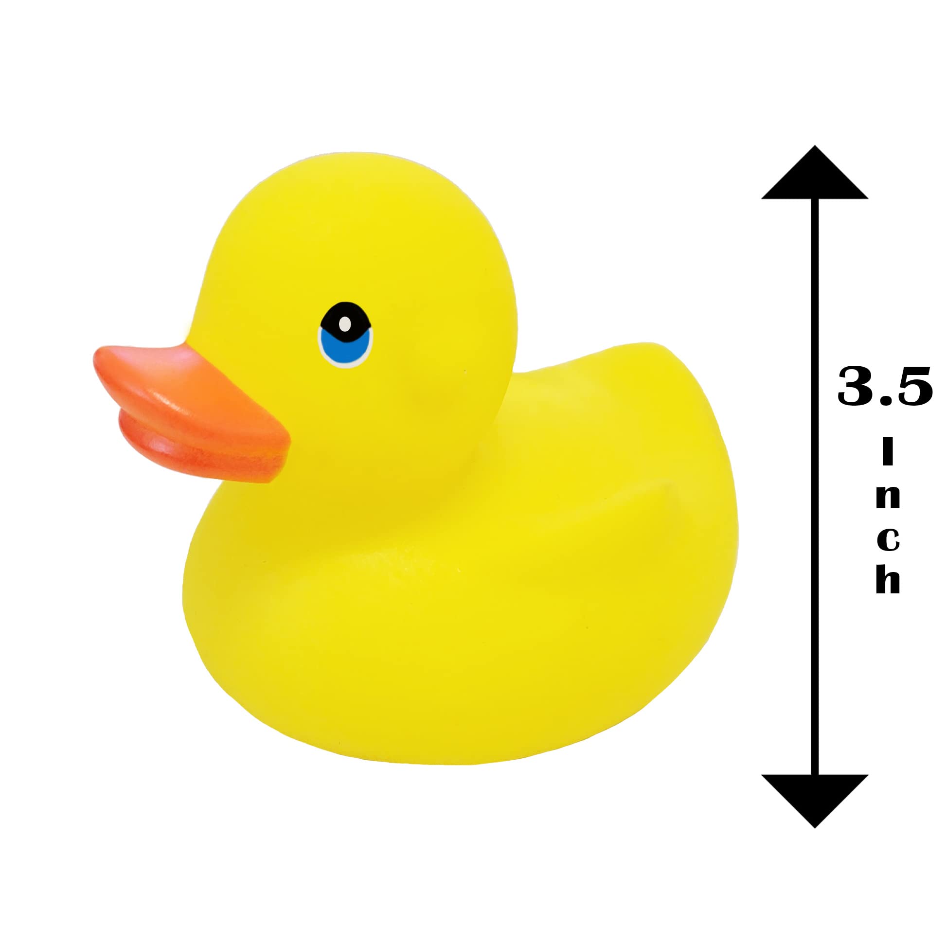 Yellow Rubber Duck Toy Duckies for Kids, Bath Birthday Gifts Baby Showers Classroom Incentives, Summer Beach and Pool Activity, 3.5" Inch (4-Pack)