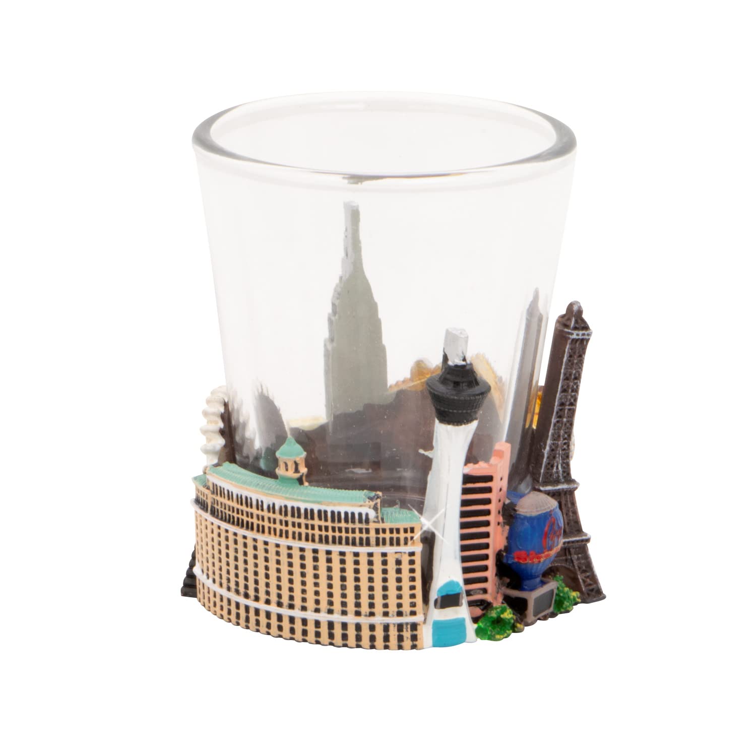 City-Souvenirs Las Vegas Shot Glass with 3D Wrap Landmarks