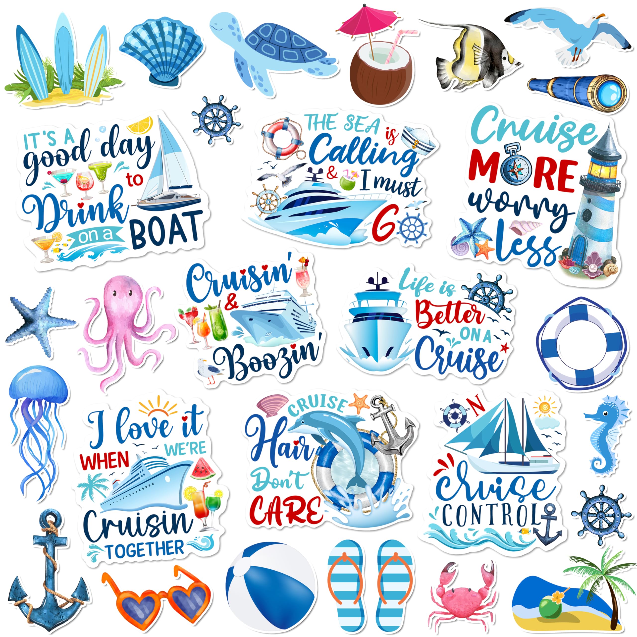 Cruise Door Magnets Decoration 27 Pcs, Summer Beach Cruise Ship Door Decoration Magnetic Refrigerator Car Stickers, Sea Navigation Door Magnet Cruise Ship Essentials for Cabin Carnival Party Decor…