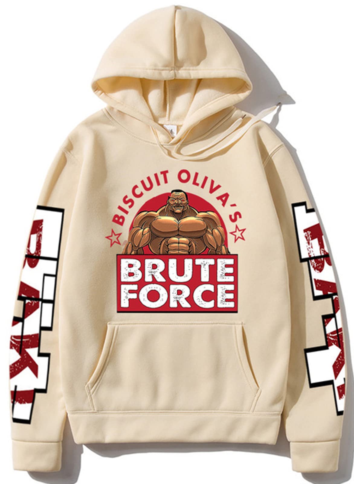 Bingxin Hanma Baki Cosplay Hoodie Unisex Baki The Grapple Hollaween Jacket Pullover Sweatshirt Hanma Yujiro Sweater Coat Hoody (Medium, F-off white 4)