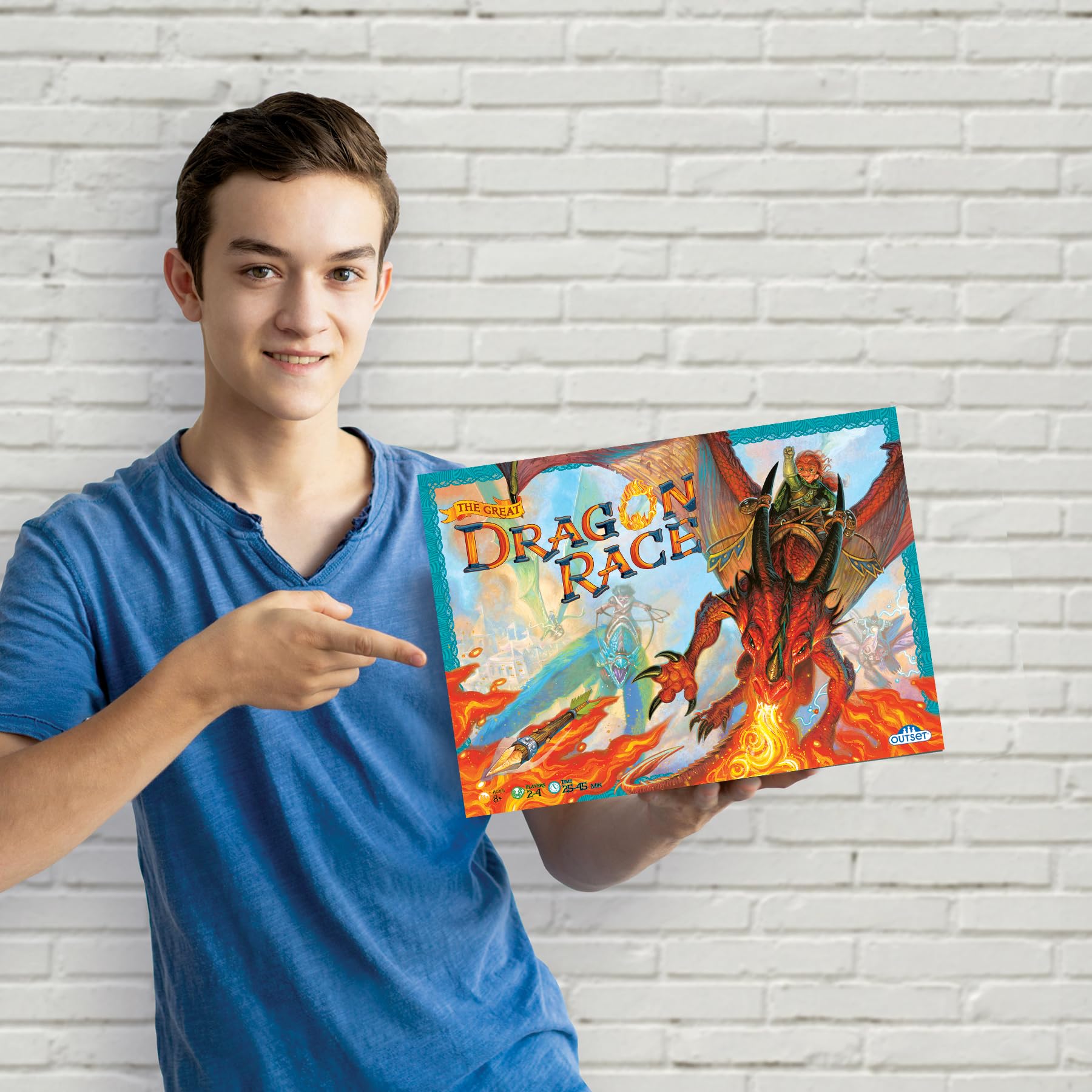 Great Dragon Race - Fantasy Board Game, Outset Media, Kids & Family Race Start to Finish Game, 2-4 Players, Ages 8+