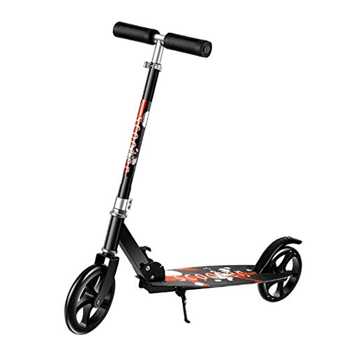 ygqtbc Children Scooter -Scooter for Kids Wheel Kick Scooter for Toddler Girls & Boys, Lean to Steer, 4 Adjustable Height, Light Up Wheels for (Color : Black)