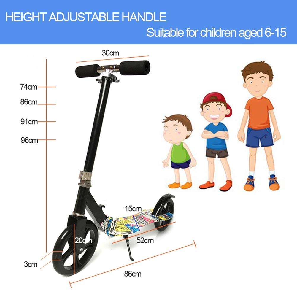 ygqtbc Scooters for Kids 8 Years and up - Featuring Quick-Release Folding System - Dual Suspension System + Scooter Shoulder Strap Big Wheels Great Scooters for Adults and Teens (Color : Yellow)