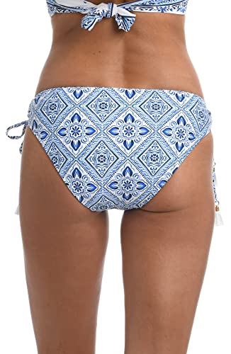 La Blanca Women's Side Tie Hipster Bikini Swimsuit Bottom, Capri Blue//Mediterranean Breeze, 6
