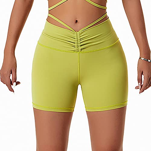 CATOO High Waist Patchwork Moisture Wicking Fitness Short Shorts Machine Washable Yoga Shorts For Running (S)