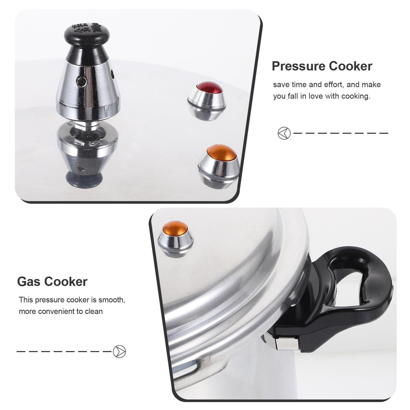 DOITOOL Aluminum Pressure Cooker 22cm/8.7inch Bottom Mini Pressure Cooker for Gas Stove Induction Cooker, Silver