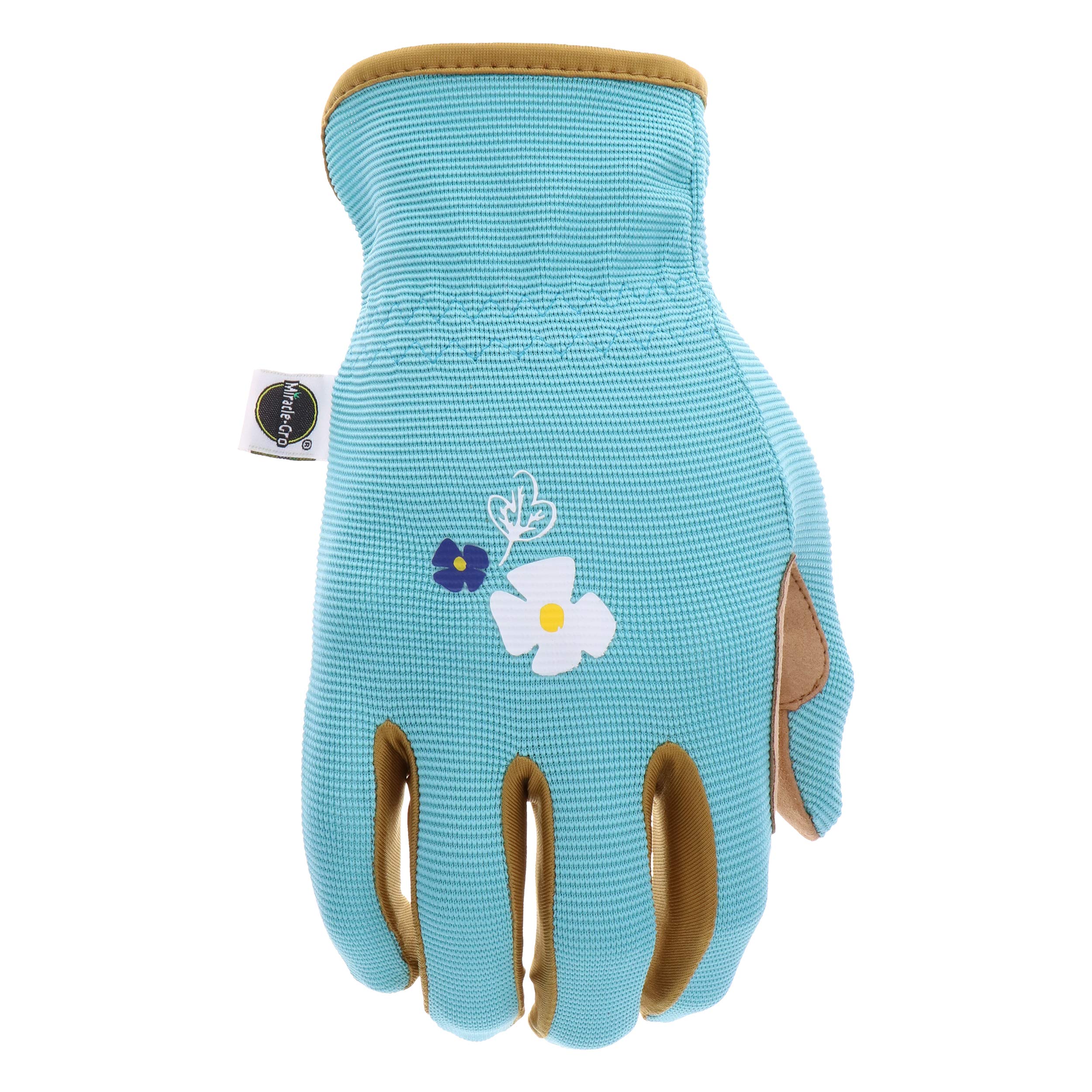 Miracle-Gro MG86202 Synthetic Leather Palm Gloves – [Blue/Tan, Medium/Large], Touchscreen Compatible